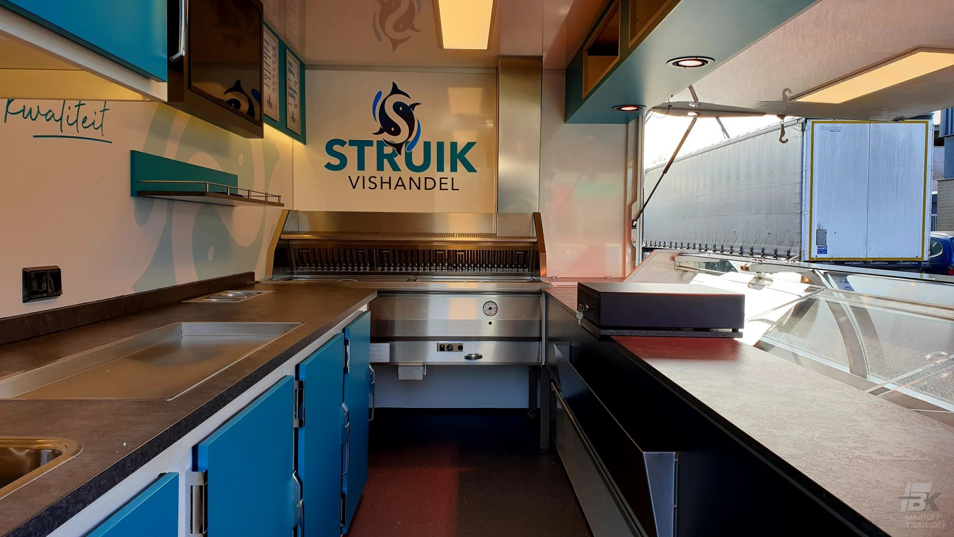 Verkoopwagen tandemasser voor vis | BK Market Trailers