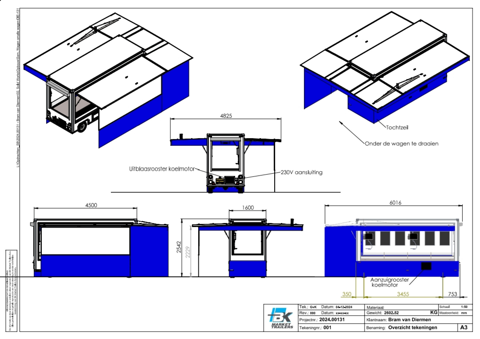 Op Maat Gebouwde Fresh Fish Verkoopwagen | BK Market Trailers
