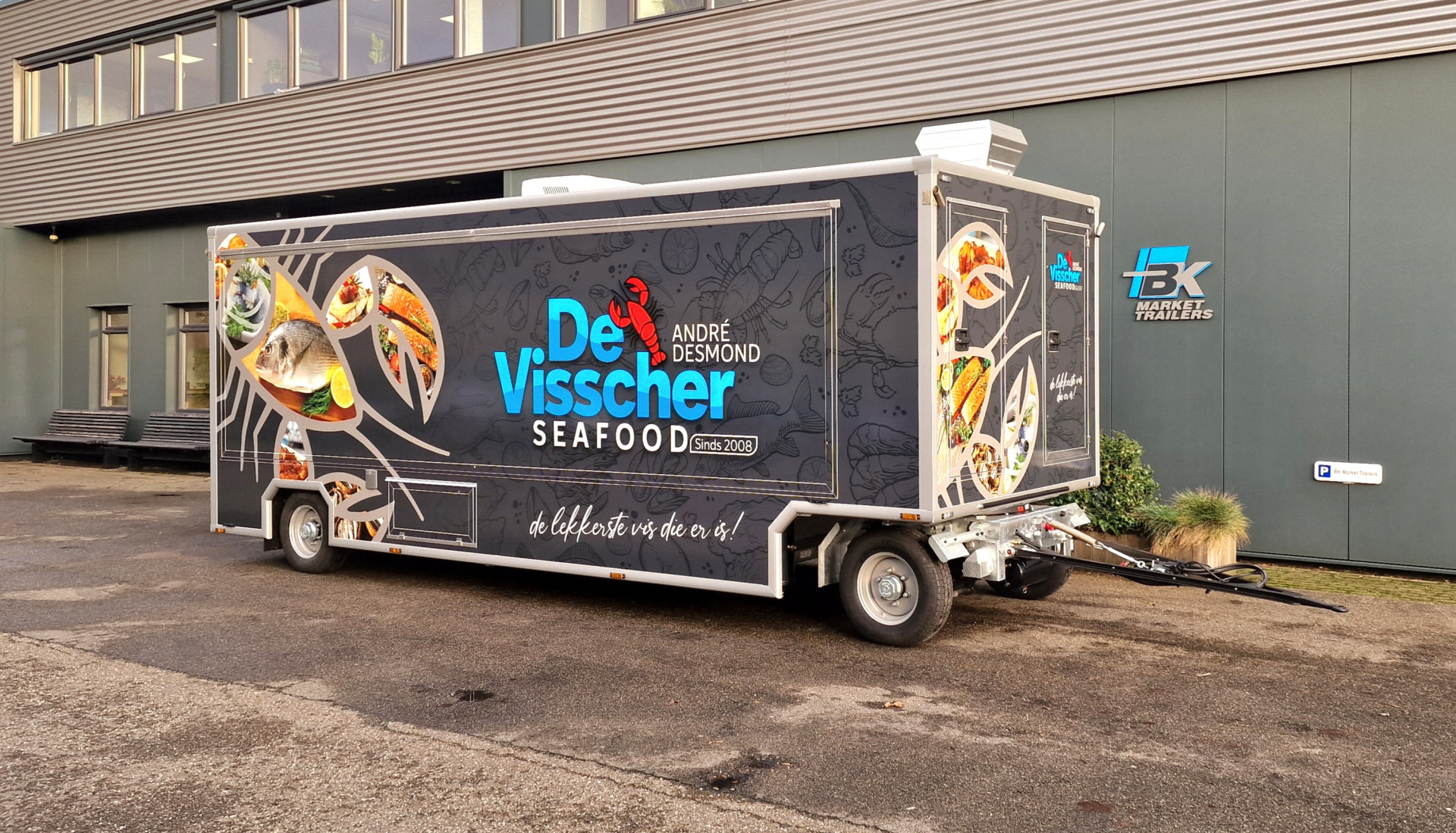 Verkoopwagen voor verse en gebakken vis | BK Market Trailers